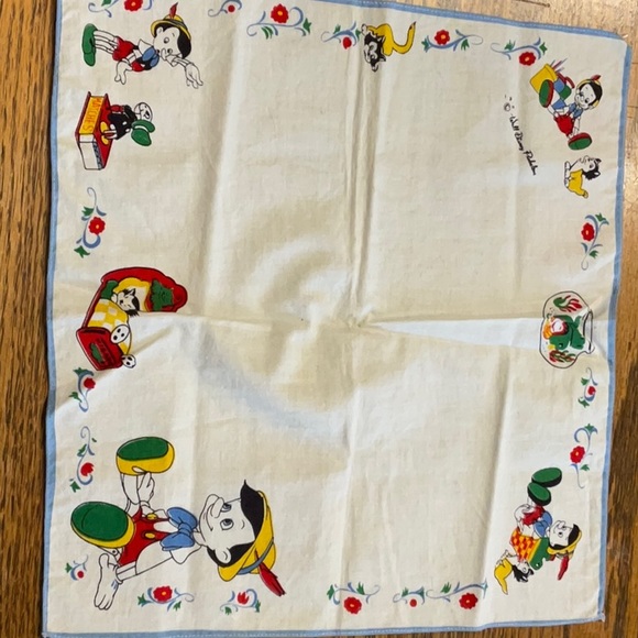 Walt Disney | Other | Vintage 95s Handkerchief Walt Disney Pinocchio ...